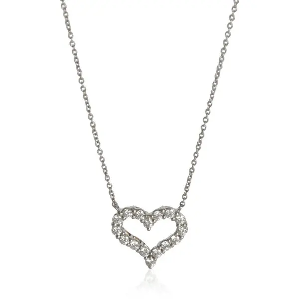 Tiffany & Co. Diamond Heart Pendant Necklace - Platinum