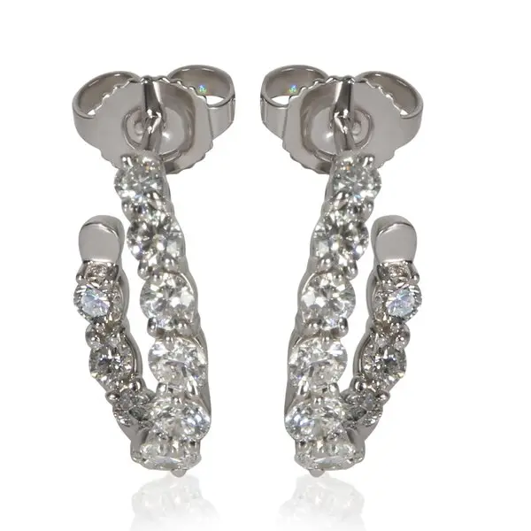 Tiffany & Co. Diamond Inside-out Hoop Earrings - Platinum