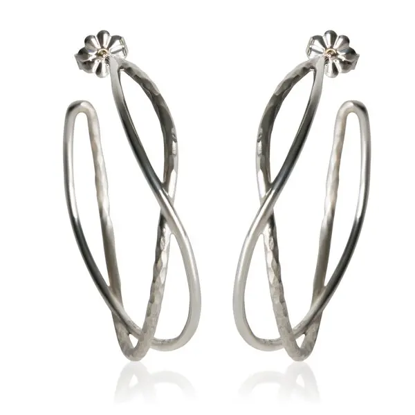 Tiffany & Co. Sterling Silver Paloma Picasso Crossover Hoop Earrings - Sterling_silver