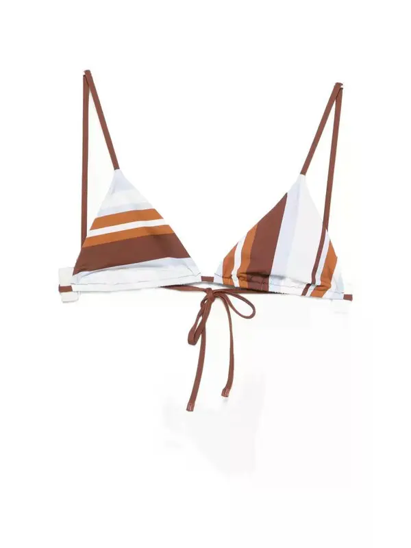 SIR. Marais Striped-pattern Bikini Top - Brown