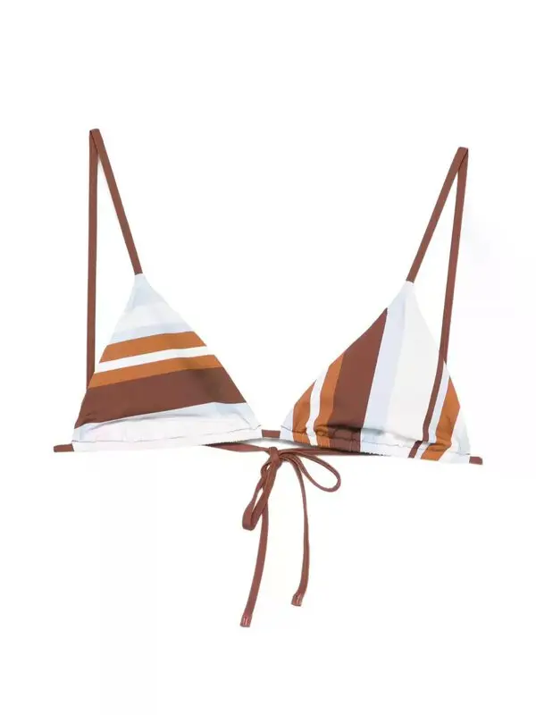 SIR. Marais Striped-pattern Bikini Top - Brown