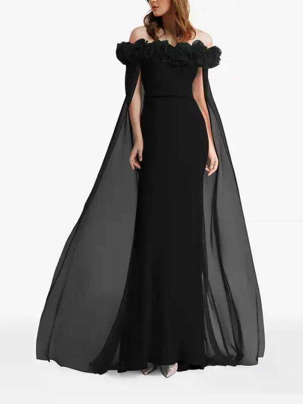 GEMY MAALOUF Off-shoulder Maxi Dress - Black