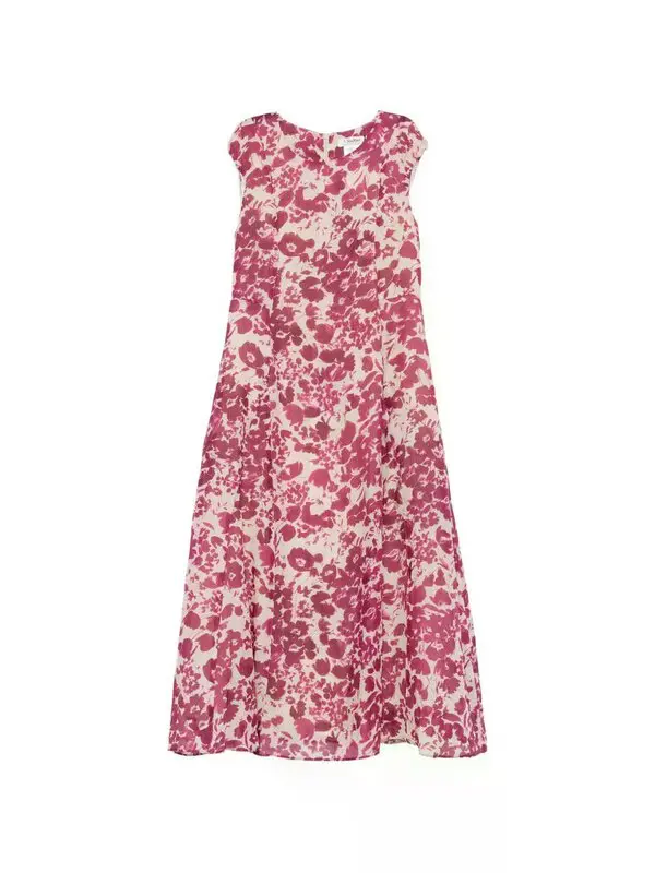 Max Mara Peonie Floral-print A-line Maxi Dress - Pink