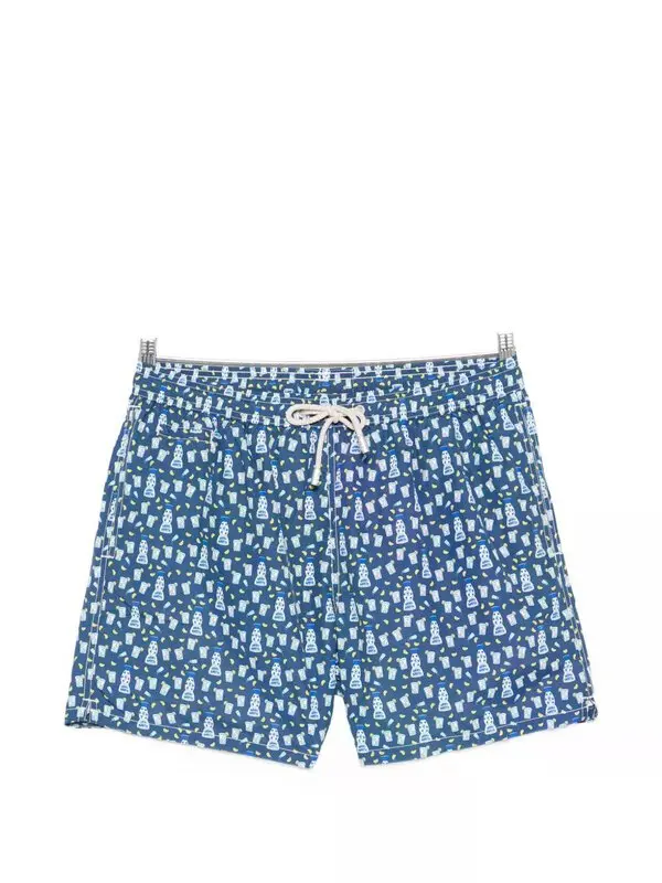 MC2 SAINT BARTH Drink-print Swim Shorts - Blue