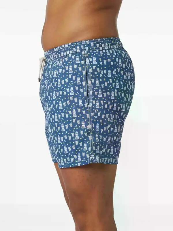 MC2 SAINT BARTH Drink-print Swim Shorts - Blue
