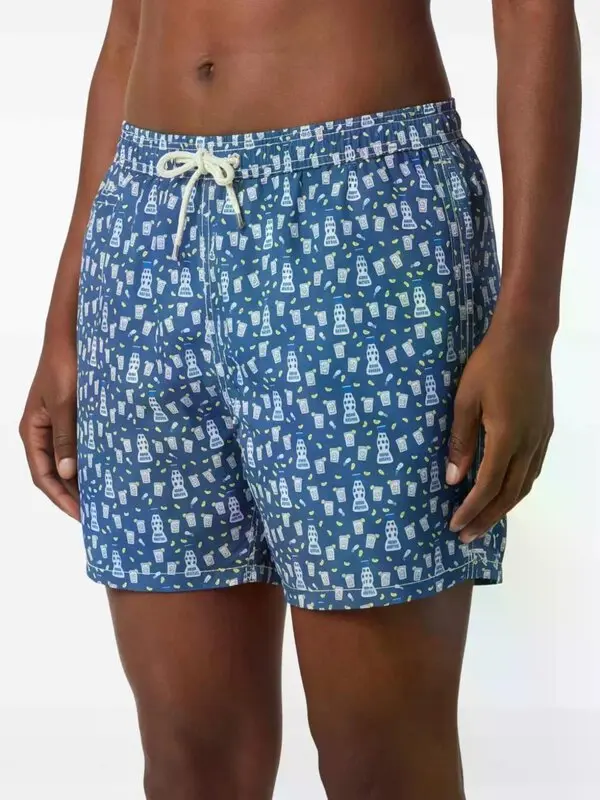 MC2 SAINT BARTH Drink-print Swim Shorts - Blue
