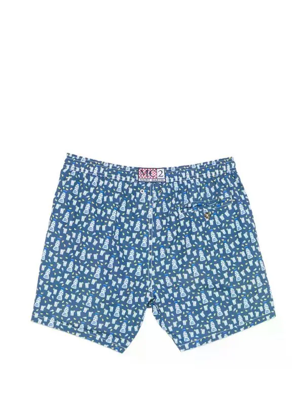 MC2 SAINT BARTH Drink-print Swim Shorts - Blue