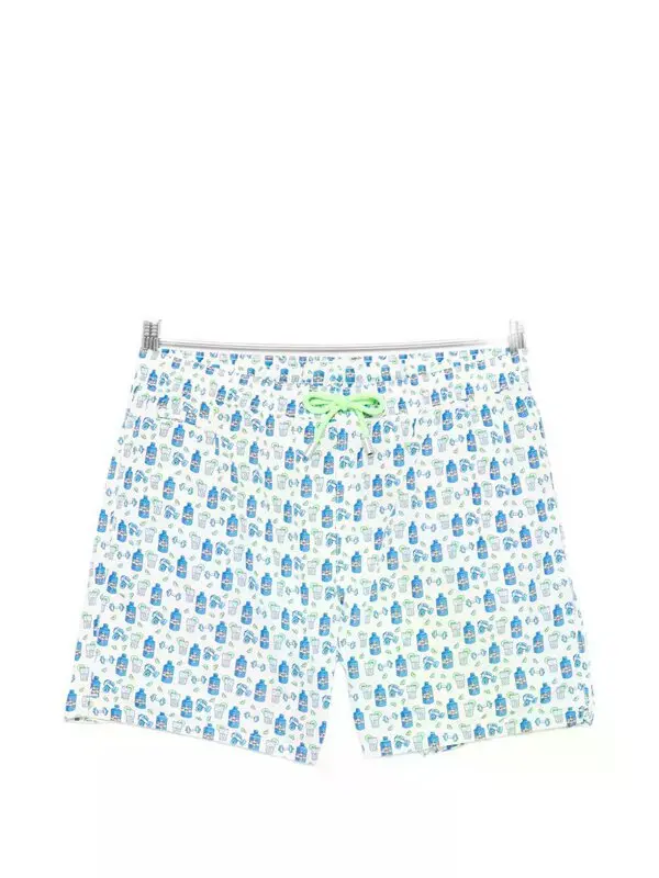 MC2 SAINT BARTH Lighting Micro Fantasy Drawstring Swim Shorts - White