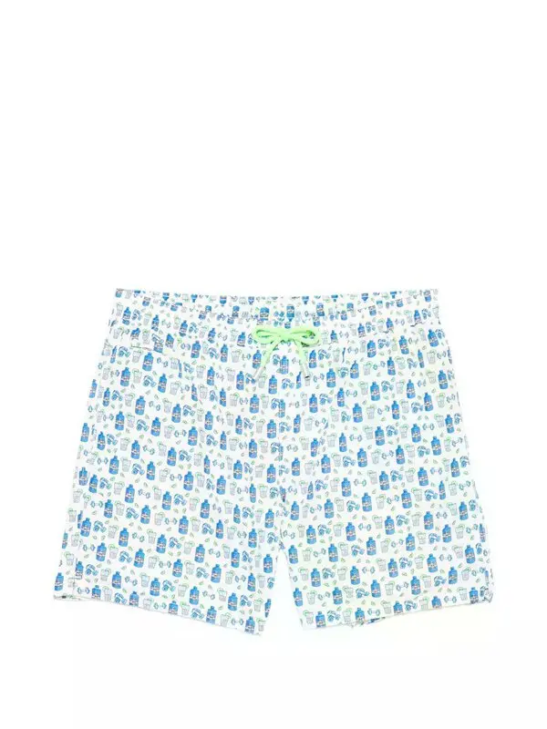 MC2 SAINT BARTH Lighting Micro Fantasy Drawstring Swim Shorts - White