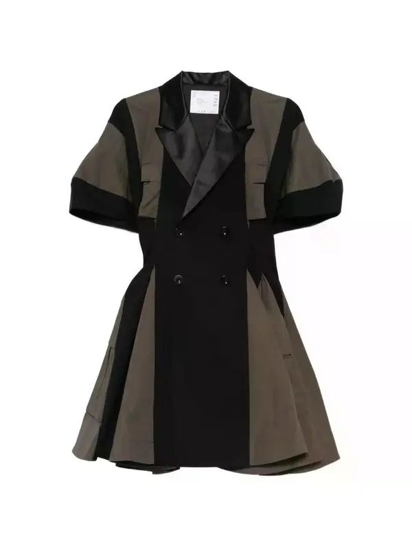 Sacai Paneled Double-breasted Mini Dress