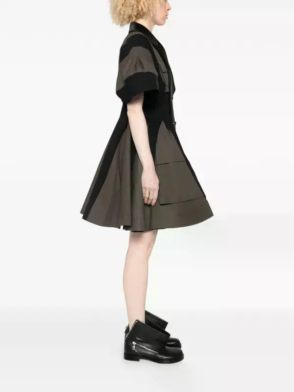Sacai Paneled Double-breasted Mini Dress