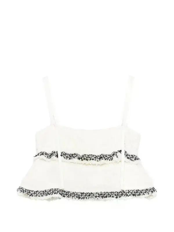 Sacai Tiered Frayed-edge Top