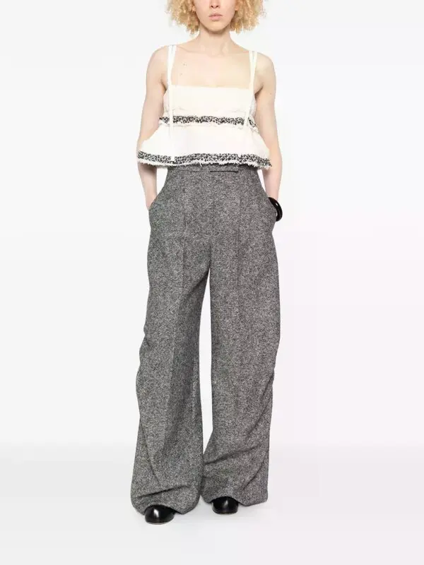 Sacai Tiered Frayed-edge Top