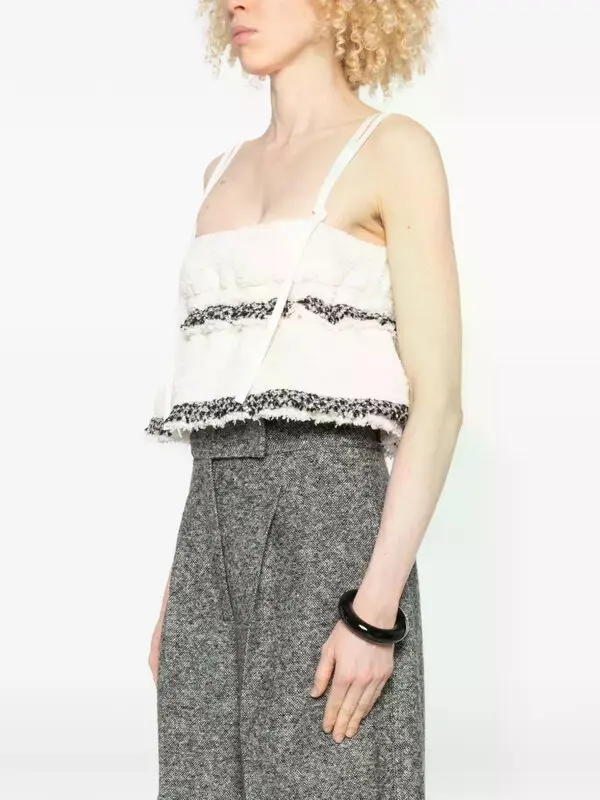 Sacai Tiered Frayed-edge Top