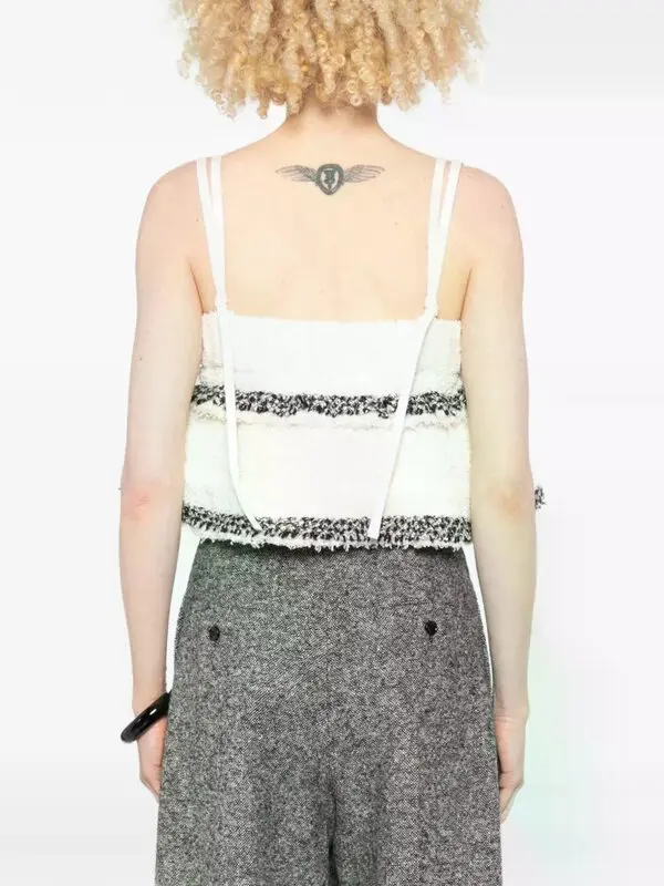 Sacai Tiered Frayed-edge Top
