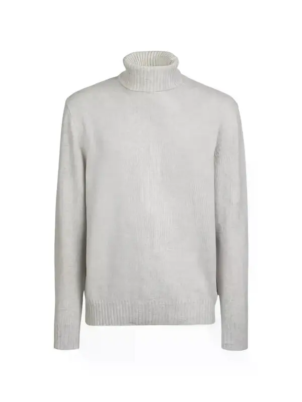 Sease Roll-neck Ribbed Cashmere Sweater - Grey