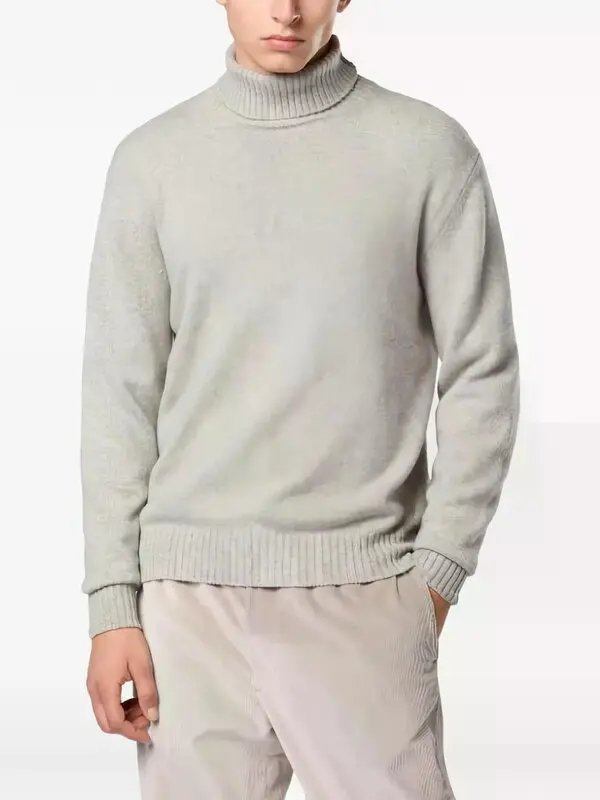 Sease Roll-neck Ribbed Cashmere Sweater - Grey