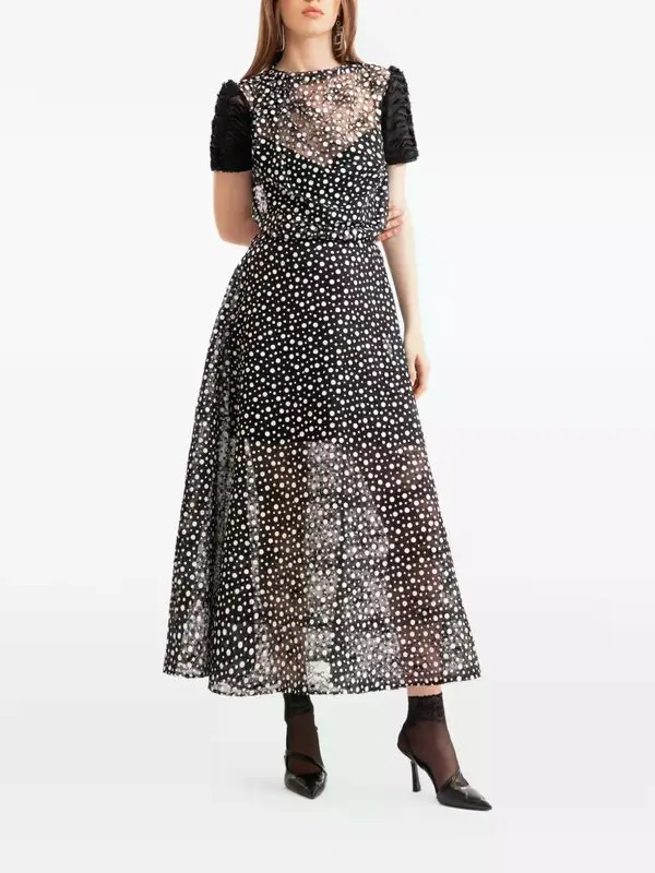 GEMY MAALOUF Polka Dot Print Midi Skirt