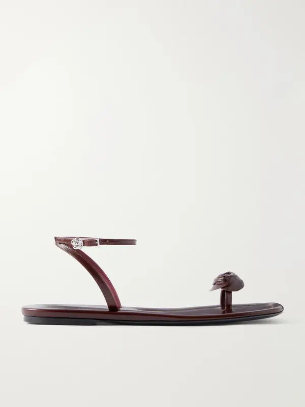 Magda Butrym Rose Leather Sandals - Red
