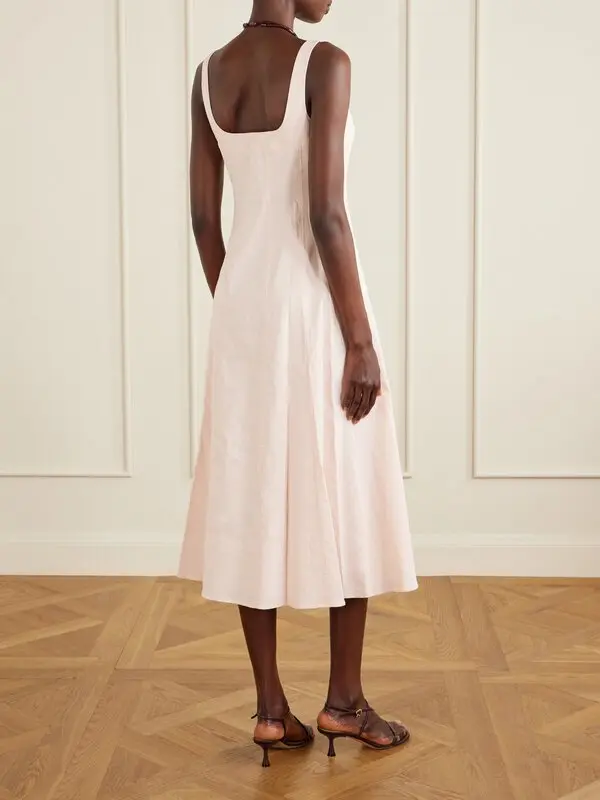 Theory Linen-blend Midi Dress - Pink