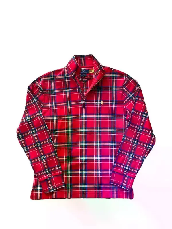 Polo Ralph Lauren Plaid Half-zip Sweatshirt - Red