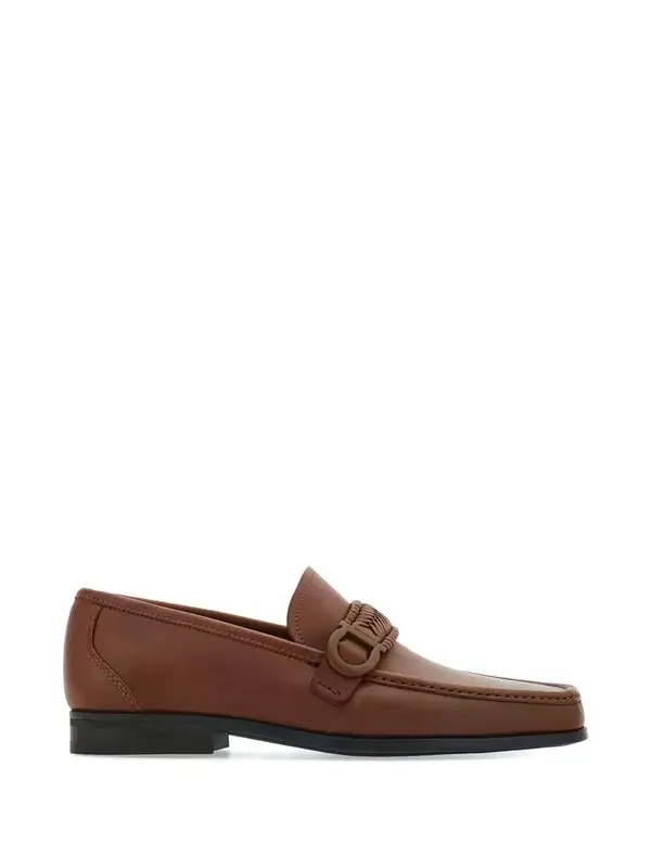FERRAGAMO Braided-detail Loafers - Brown