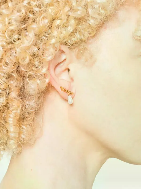 VIVIENNE WESTWOOD Amelia Logo-lettering Drop Earrings - Gold