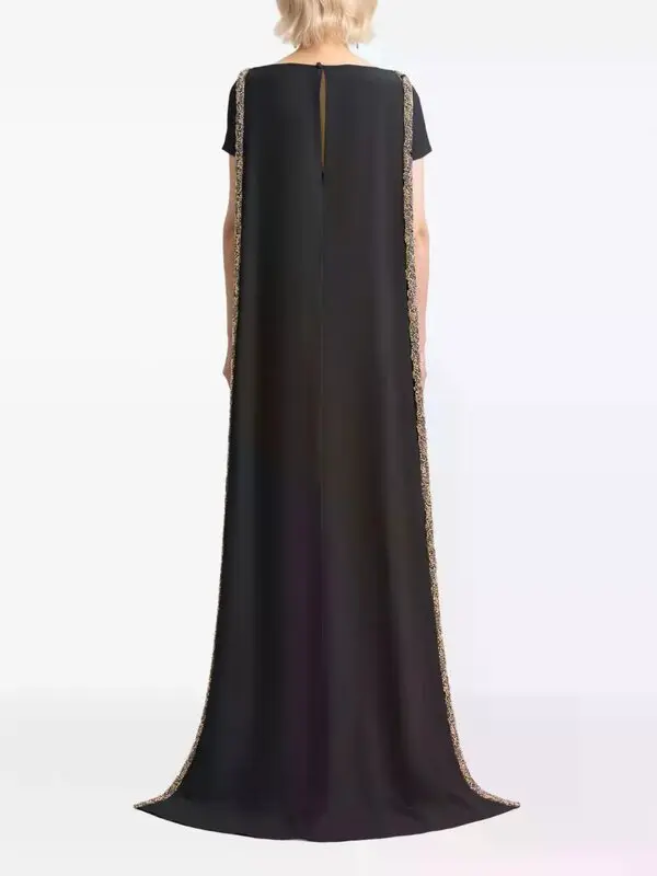 GEMY MAALOUF Beaded V-neck Maxi Dress - Black
