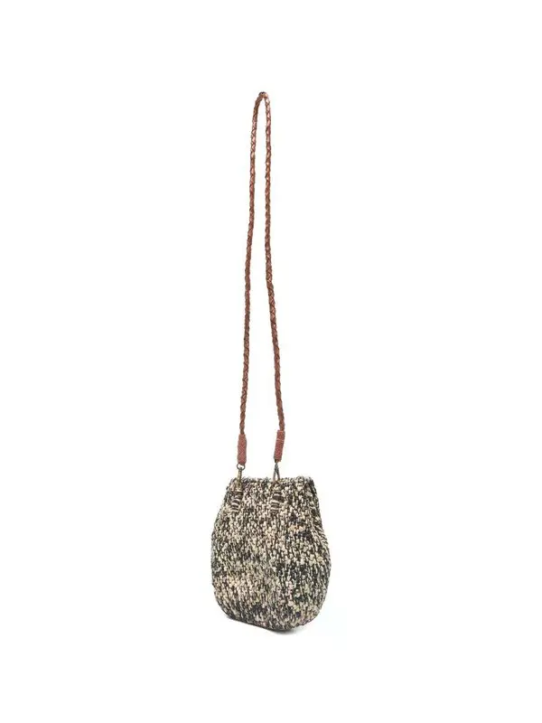 IBELIV Woven Raffia Mini Bag - Black