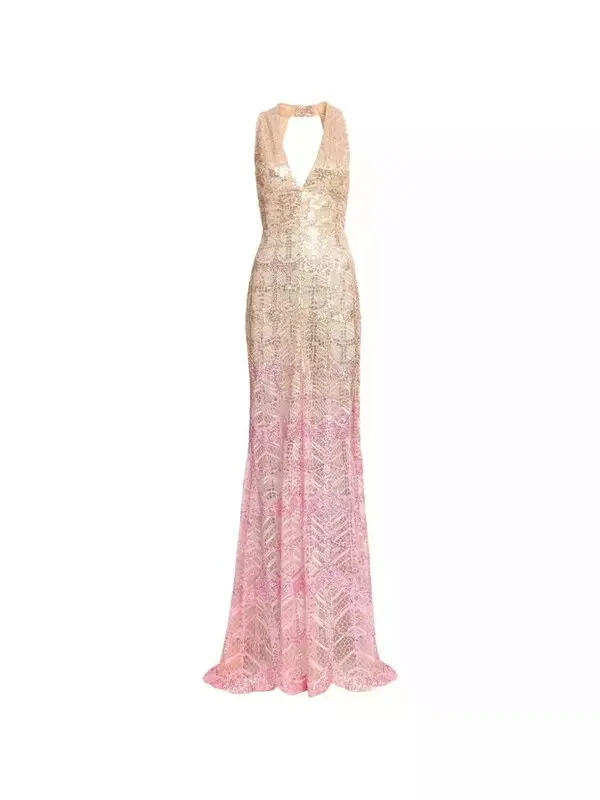 Elie Saab Sequin-embellished Tulle Maxi Dress - Neutrals