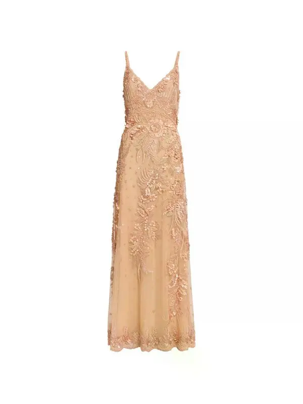 Elie Saab Bead-embroidered Maxi Dress - Neutrals