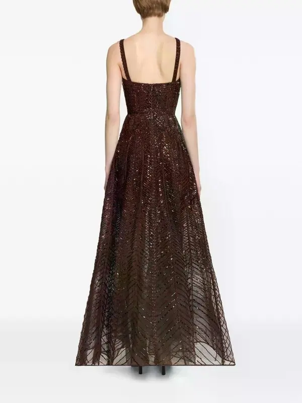 Elie Saab Embroidered Midi Dress