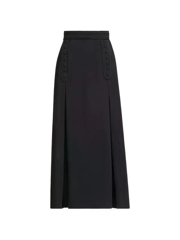 Elie Saab Cord-embellishment Midi Skirt - Black