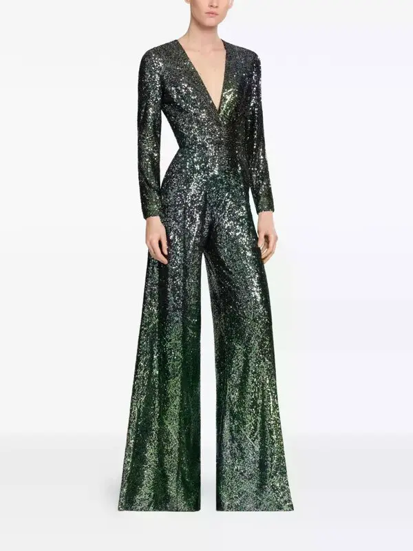 Elie Saab V-neck Jumpsuit - Green