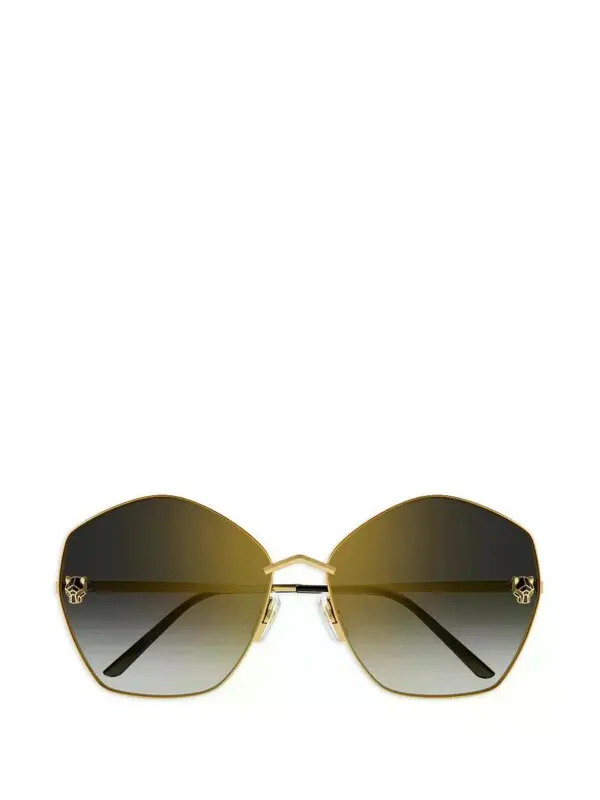 CARTIER Geometric-frame Sunglasses - Gold