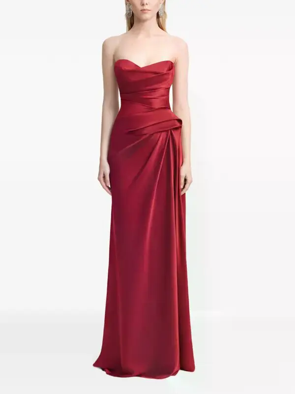 GEMY MAALOUF Strapless Maxi Dress - Red