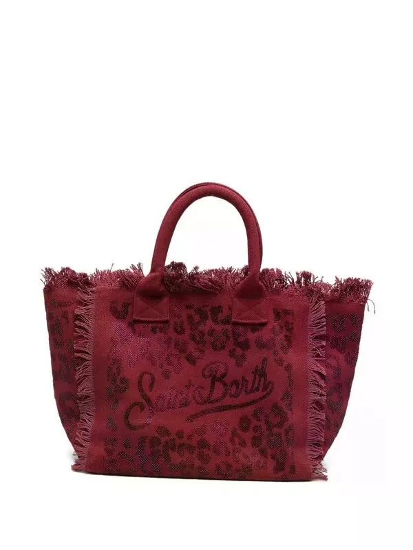 MC2 SAINT BARTH Leopard-beaded Tote Bag - Red