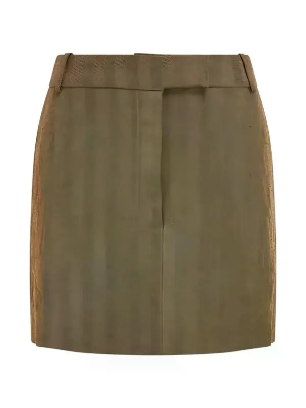 FERRAGAMO Herringbone Mini Skirt - Brown