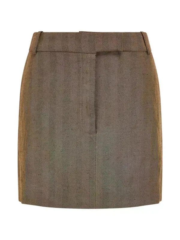 FERRAGAMO Herringbone Mini Skirt - Brown