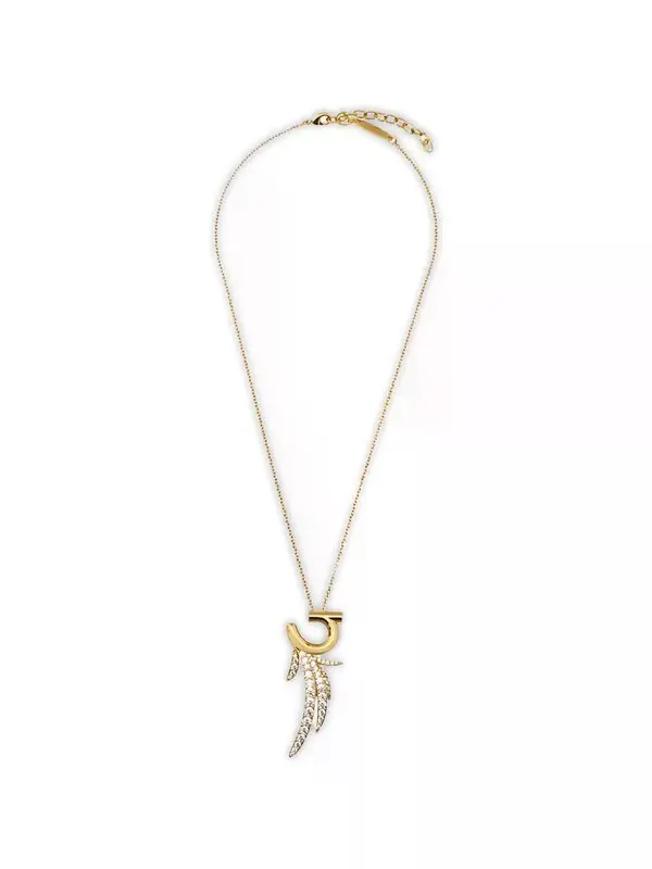 FERRAGAMO Crystal-embellished Pendant Necklace - Gold