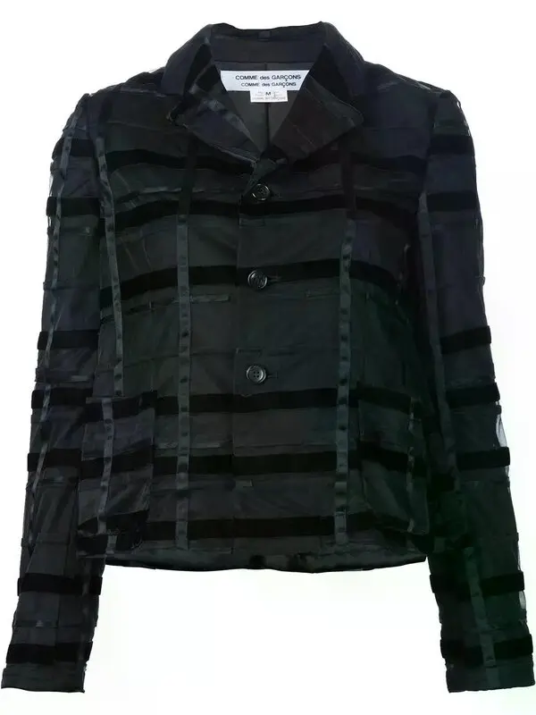Comme Des Garçons Ribbon Appliqué Jacket - Black