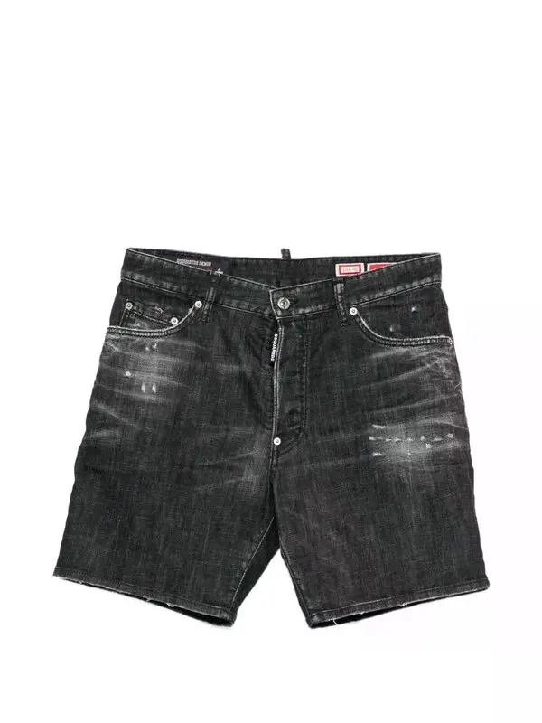 Dsquared2 Distressed Denim Shorts - Black