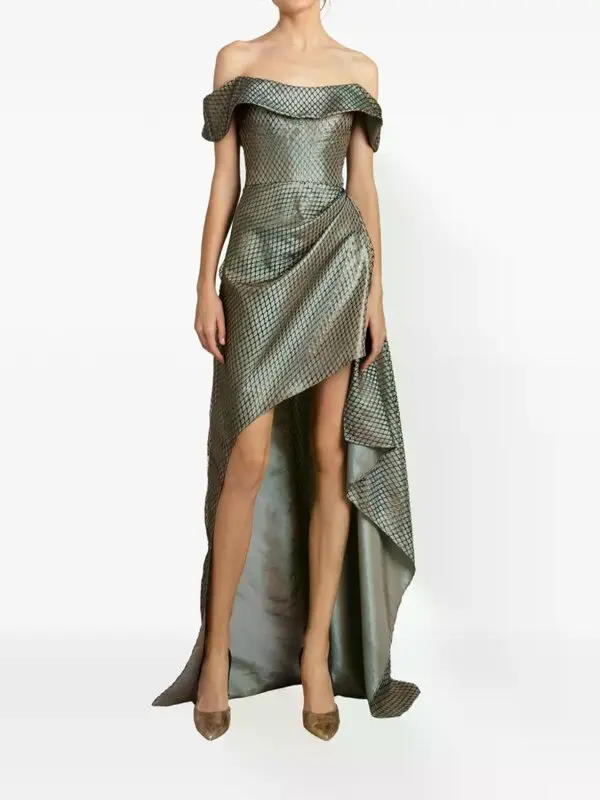 GEMY MAALOUF Off-shoulder Asymmetric Dress - Grey