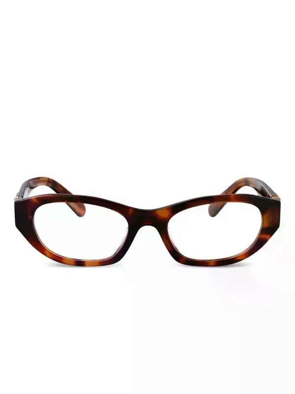 Miu Miu Geometric Frame Glasses - Brown
