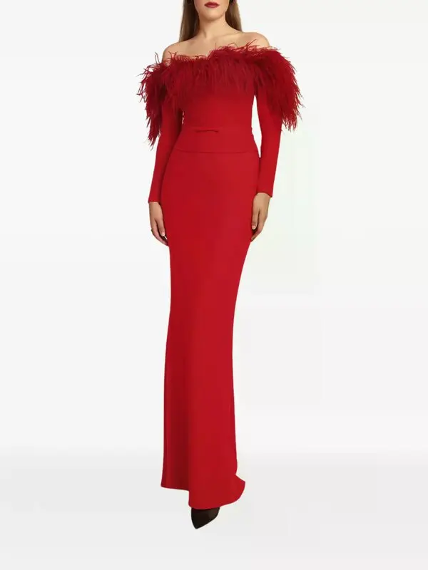 GEMY MAALOUF Off-shoulder Maxi Dress - Red