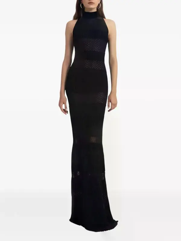 GEMY MAALOUF Halter-neck Maxi Dress - Black
