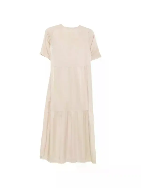 PRIVATE 0204 Tiered Tie Midi Dress - Neutrals