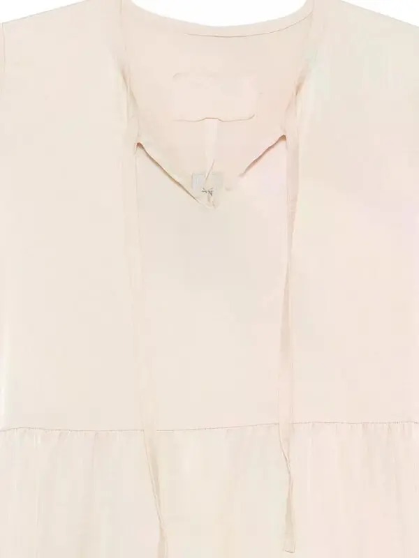 PRIVATE 0204 Tiered Tie Midi Dress - Neutrals