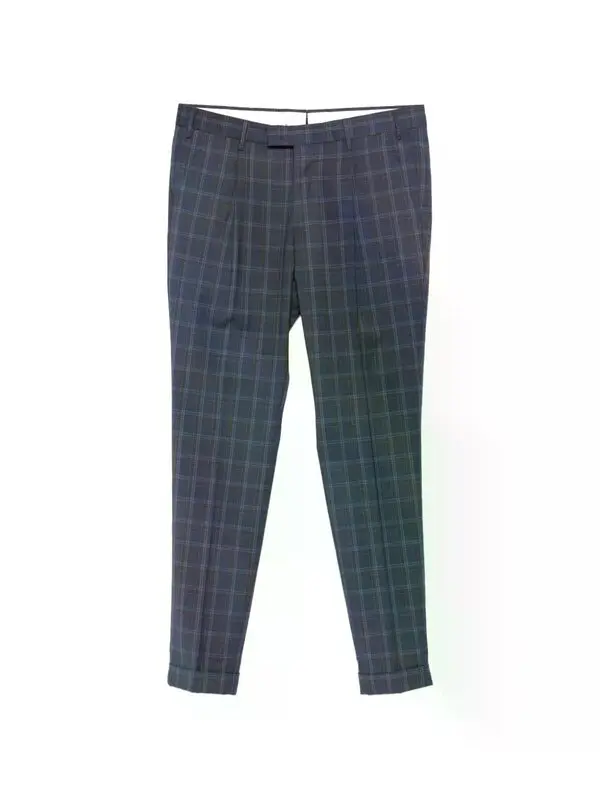 PT TORINO Check-pattern Pleated Trousers - Blue