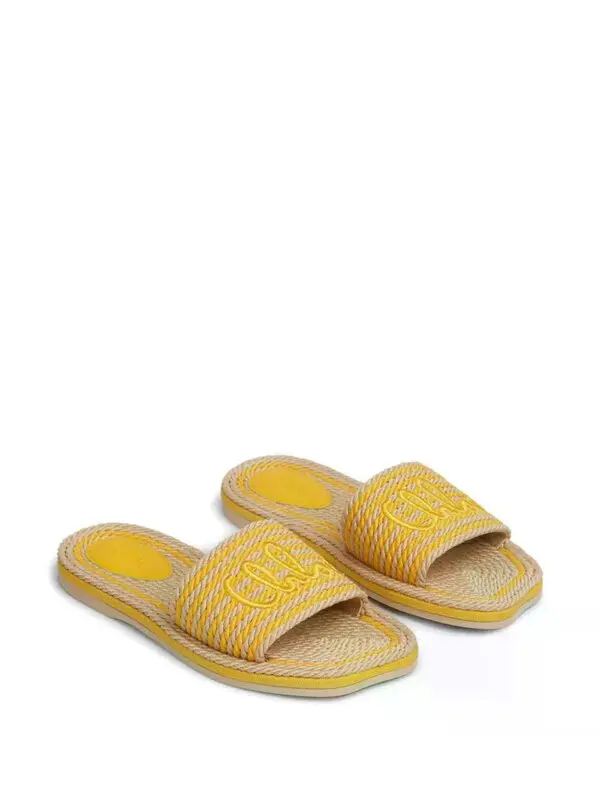 Chloé Logo-embroidered Sandals - Neutrals